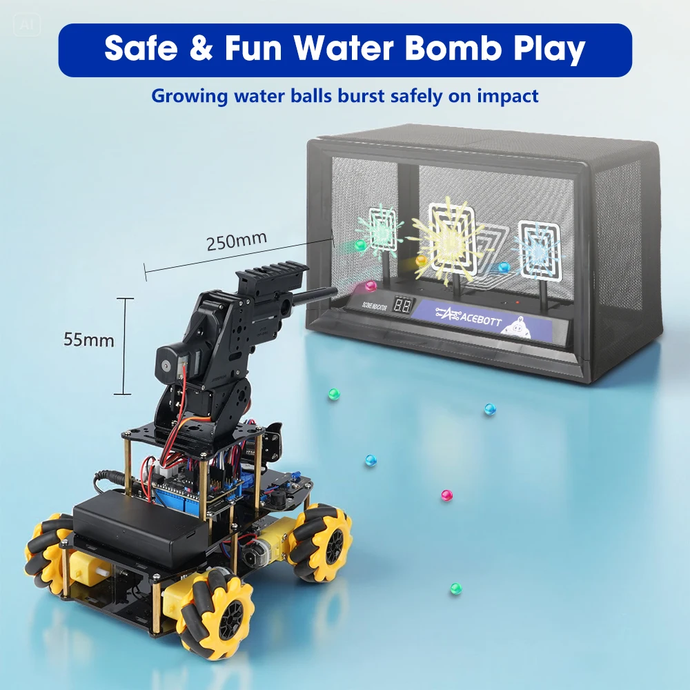 ACEBOTT ESP32 Visual Tracking Launching Robot Car Tank Chassis WiFi ...