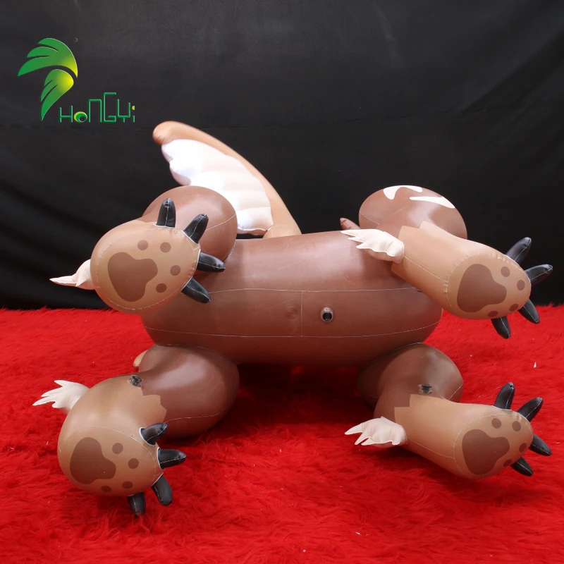 Brown Flying Wings Inflatable Custom Dragon Squeak Event Dragon Toy ...