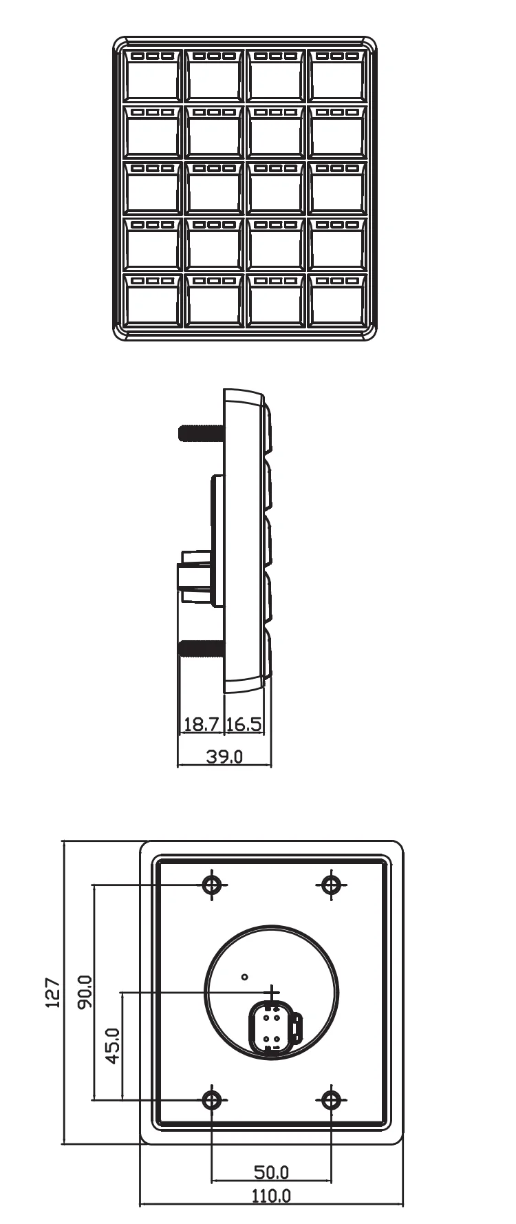 Professional Push Button Switch Panel Binder 4 Pin-female Connectors ...