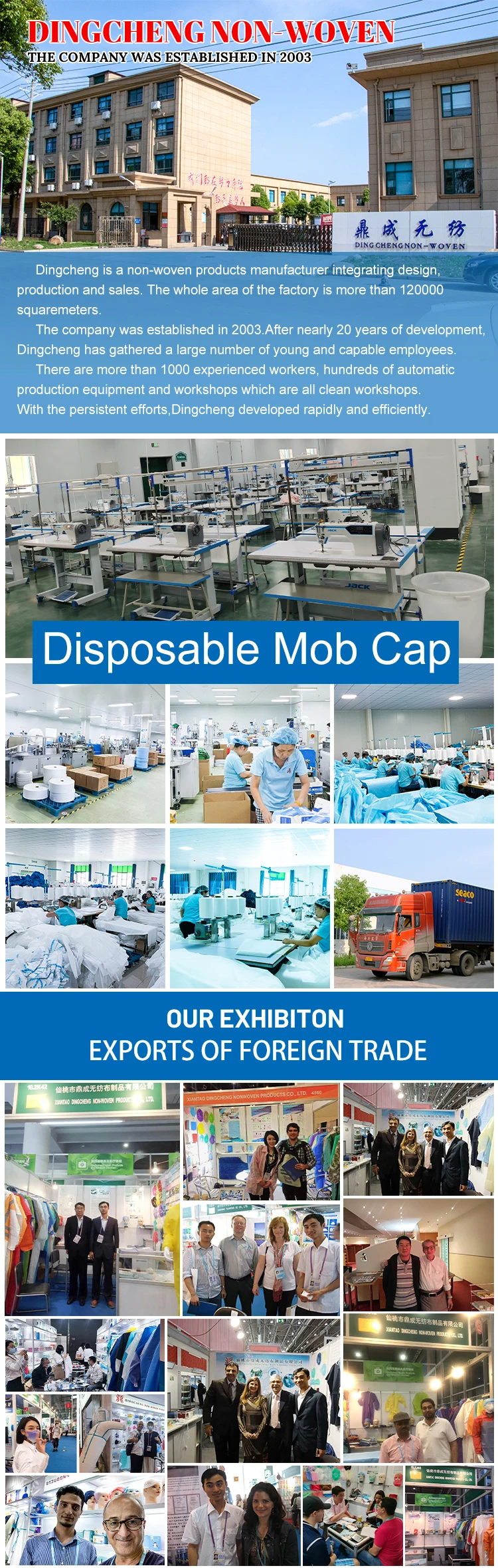 Disposable Mob Cap Nurse Cap - Anti-Proof & Eco-friendly