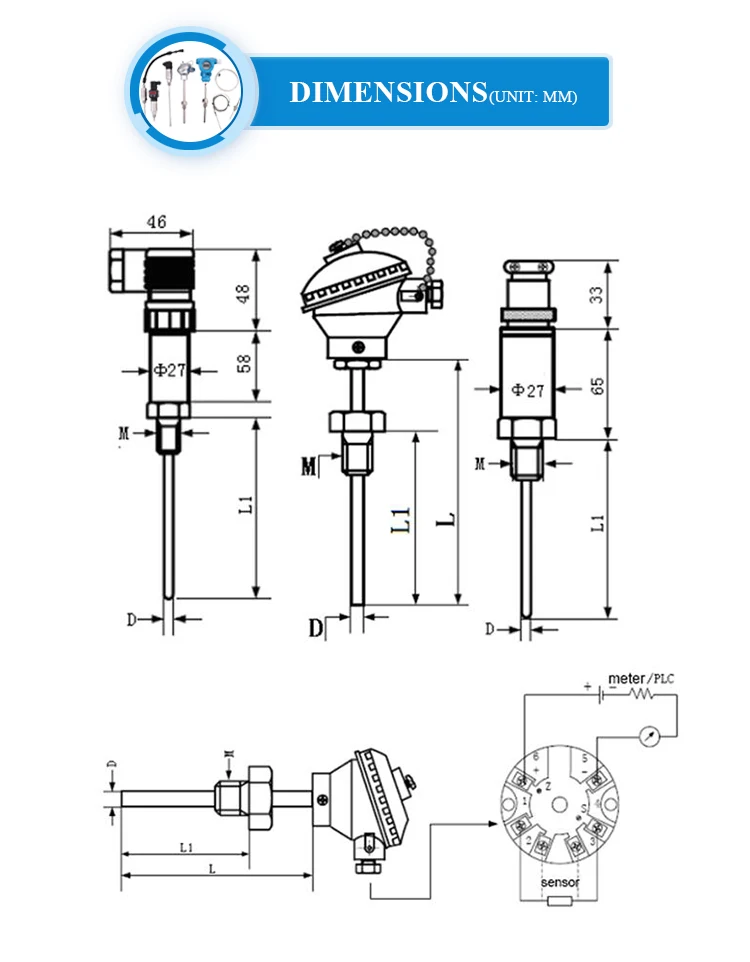 PPM-WZPB -20-850 Degree Temperature Transmitter 4-20ma Rtd Pt100 Pt 100 ...