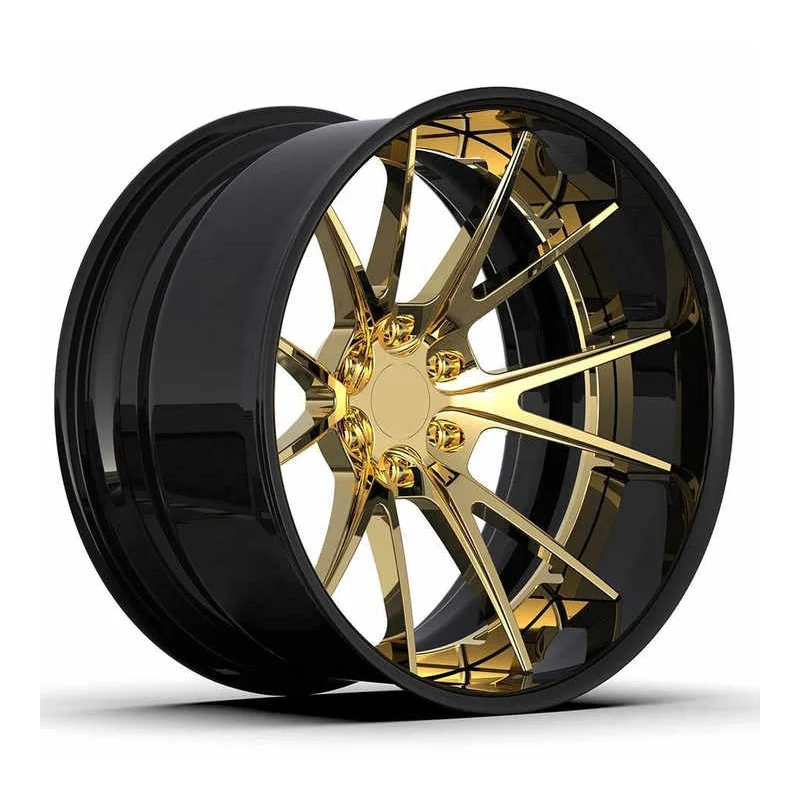 2-piece Gold Customized Luxury Forged Car Wheels 15 16 17 18 19 20 21 ...