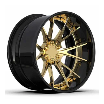 2-piece Gold Customized Luxury Forged Car Wheels 15 16 17 18 19 20 21 ...