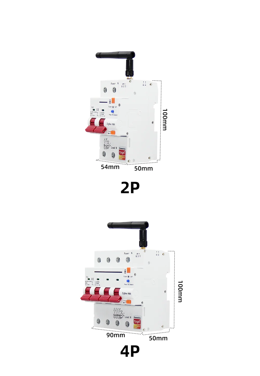 Tuya Zigbee MCB Smart Home System 2P 63A Smart Breaker with Plastic ...