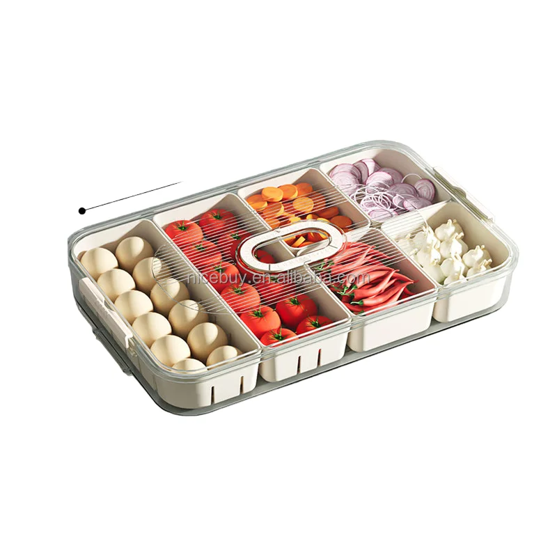 8-Grid Divided Portable Snackle Box Container Food Grade Snackle ...