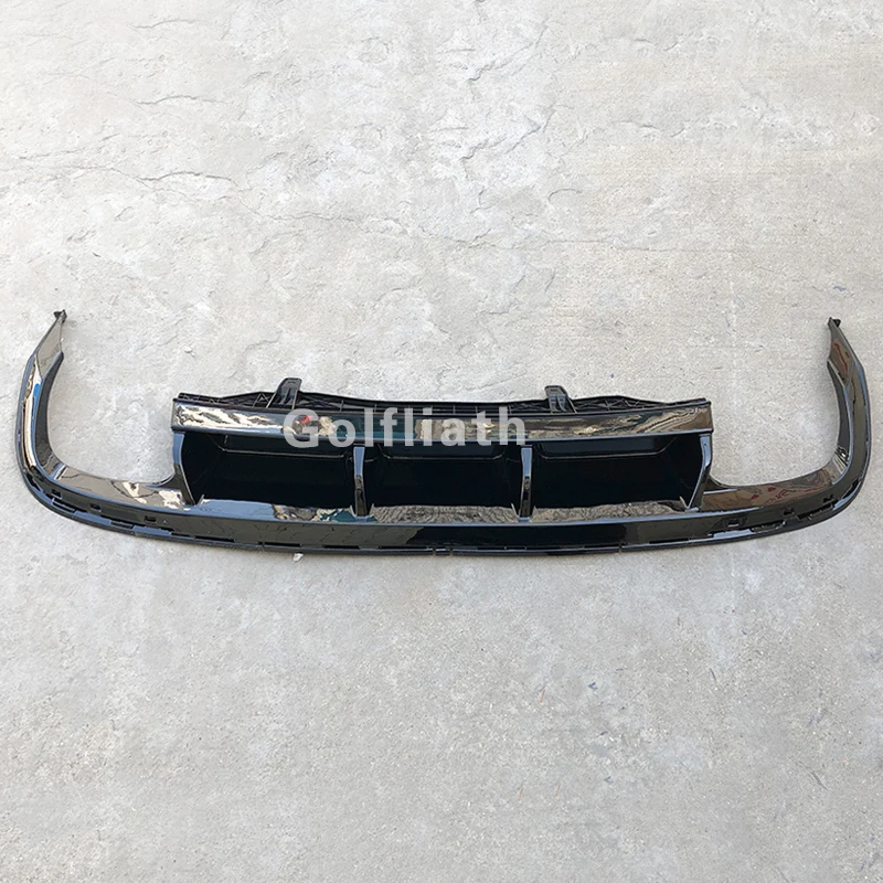 R Line Rear Bumper Lip Spoiler Glossy Black For V.w Passat Cc R-line ...