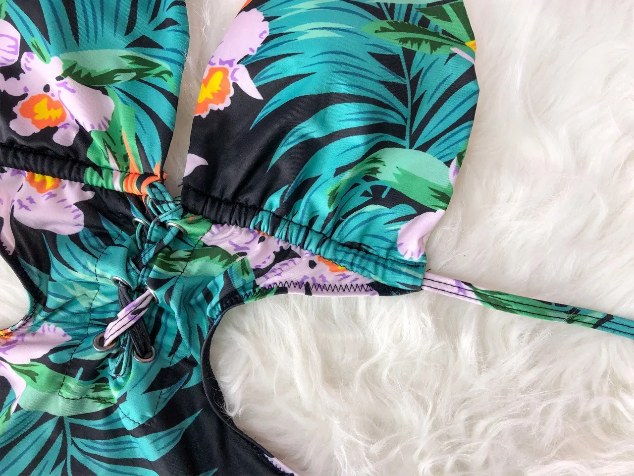 Hot Women Plus Size Sexy Monokini Swimsuit Print Floral Bathing Suit ...