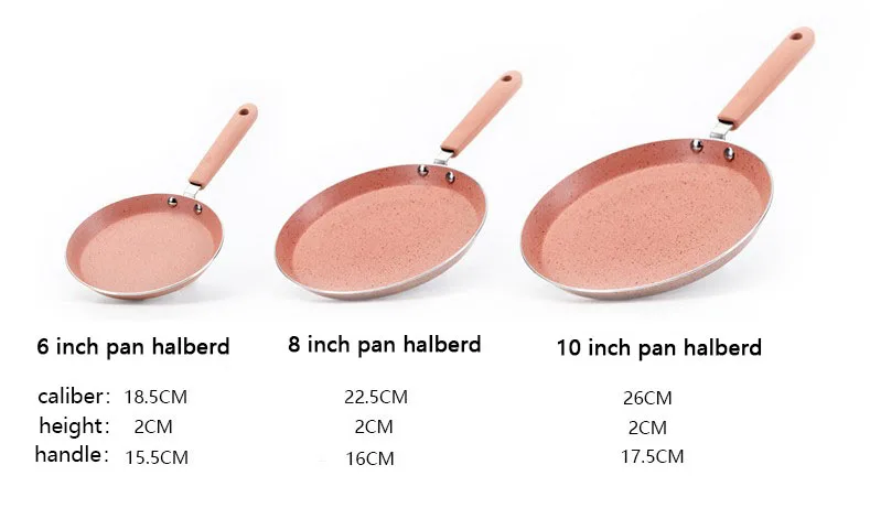 6 Inch Pink Aluminum Halberd Pan Nonstick Frying Pan - Buy Large Pizza ...