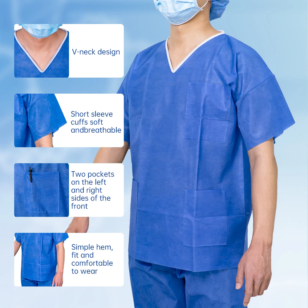 Disposable Hospital Scrub Suits - Adult Patient Gowns