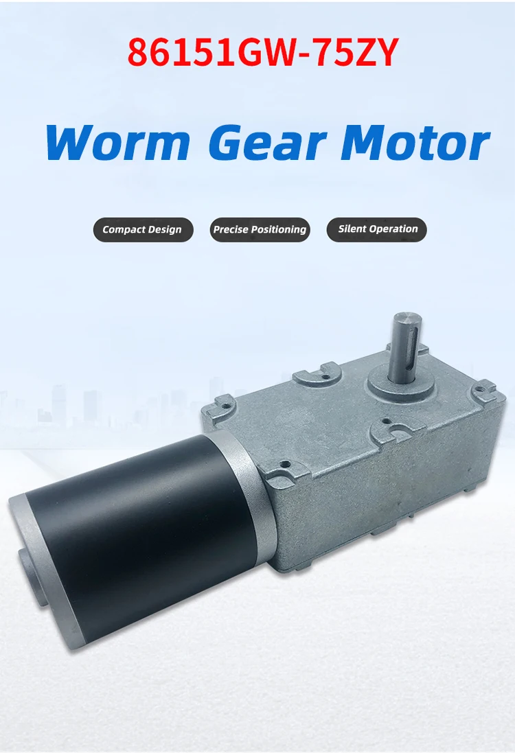 Permanent Magnet Low Rpm 12v 24v Dc Worm Gear Motor Horizontal Motor ...