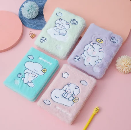 Hot Sale Kawaii Rabbit Animal Plush Magic Diary A5 Fluffy Notebook ...