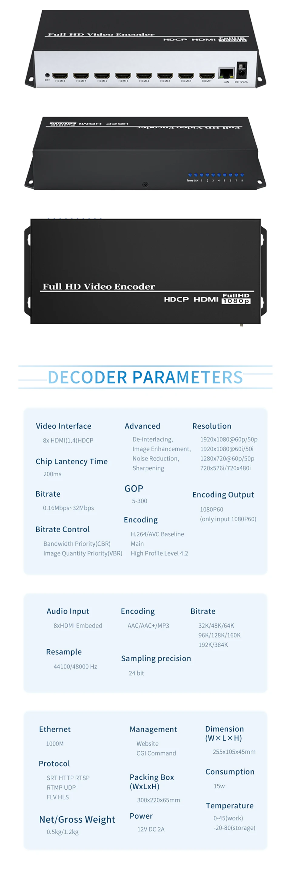 Unisheen 8 In 1 H.265 H.264 Hdmi To Ip Video Encoder 8 Channels Live ...