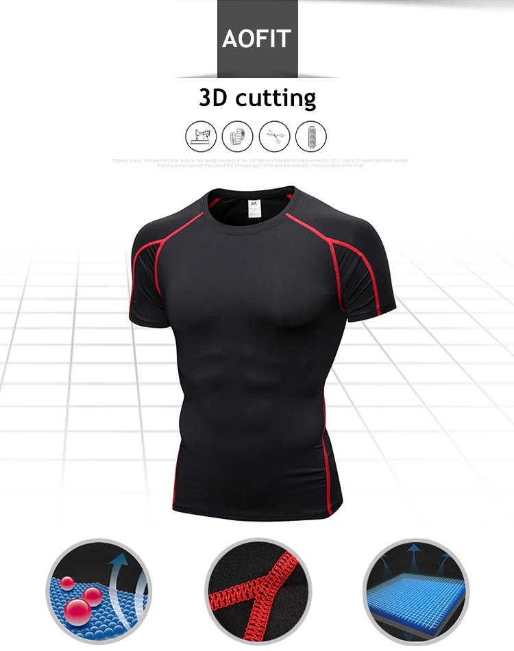 Wholesale OEM Fitness Compression Shirt Men's Slim Fit