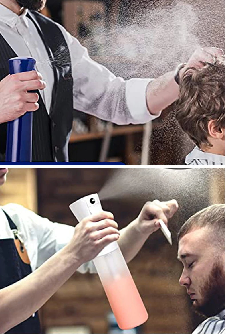 White Transparent Hair Spray Bottle Refillable Continuous Sprayer Water ...