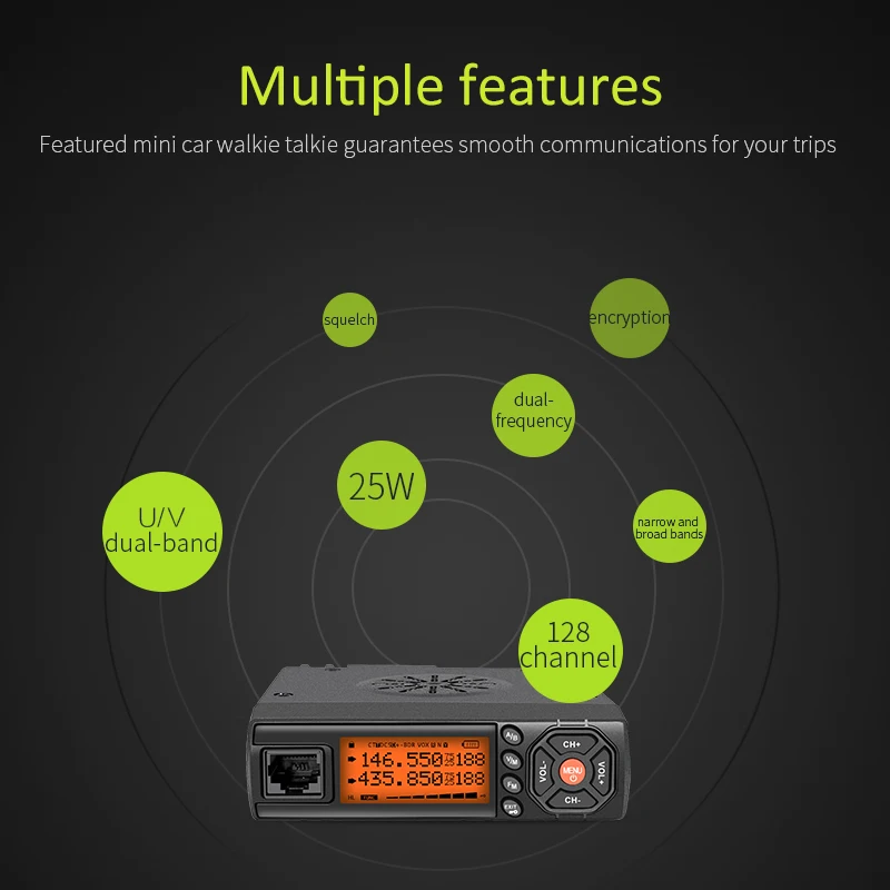 Zastone Z218 VHF UHF 25W Car Walkie Talkie - Durable Two-Way Radio for ...