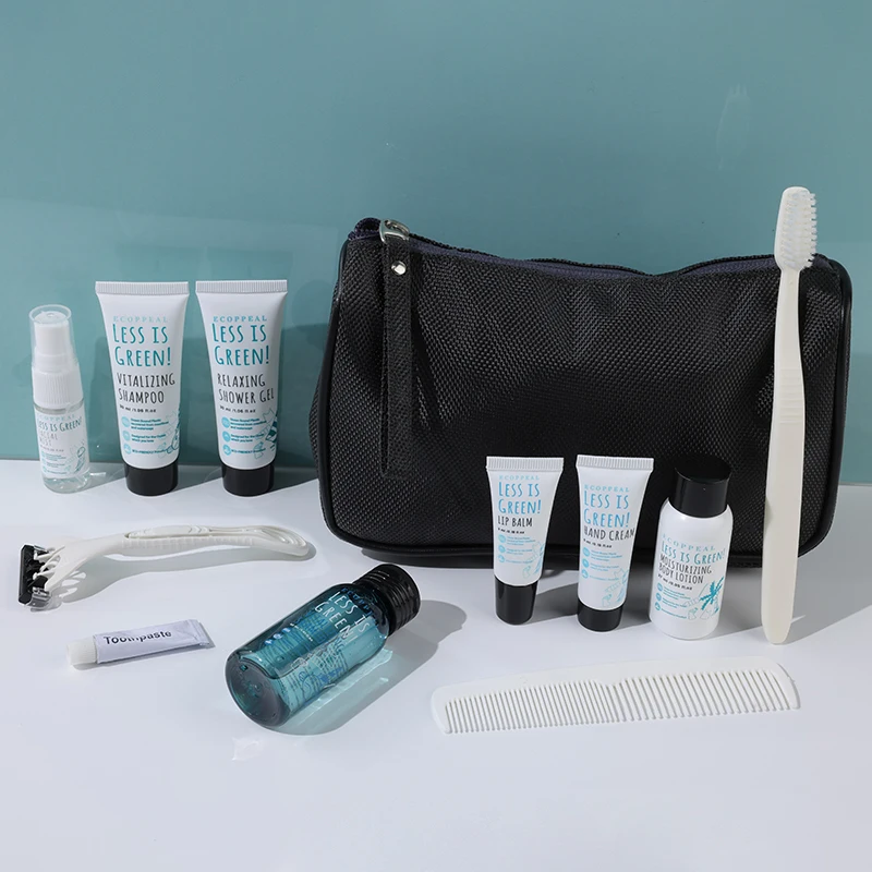 Custom Logo Eco Friendly Travel Amenities Kit - Biodegradable