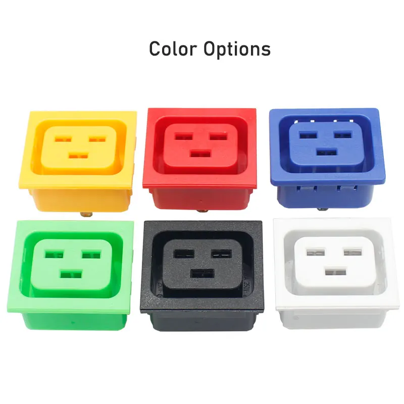 Iec C19 Power Ac Female Inlet 3 Pin Socket 16a/20 250v Connector Outlet ...