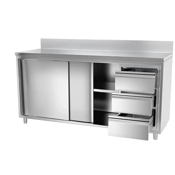 Customised Restaurant Kitchen Equipment Cupboard With Drawer Stainless ...