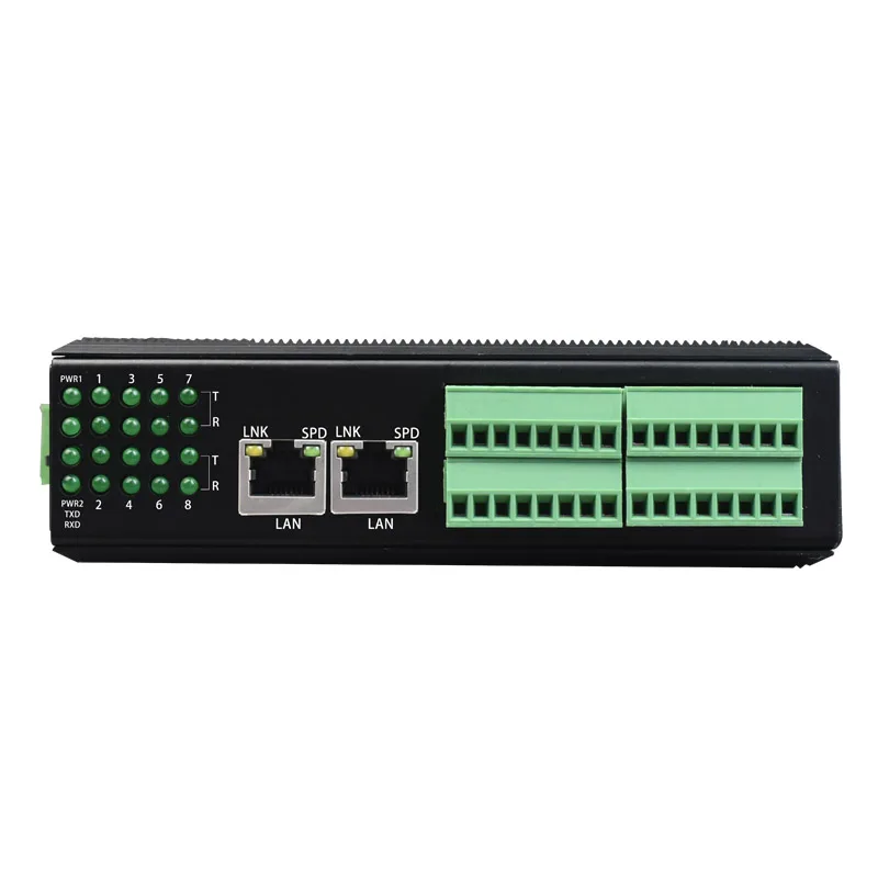 8 Port Serial RS485 RS422 to Ethernet Device Server support Modbus RTU ...