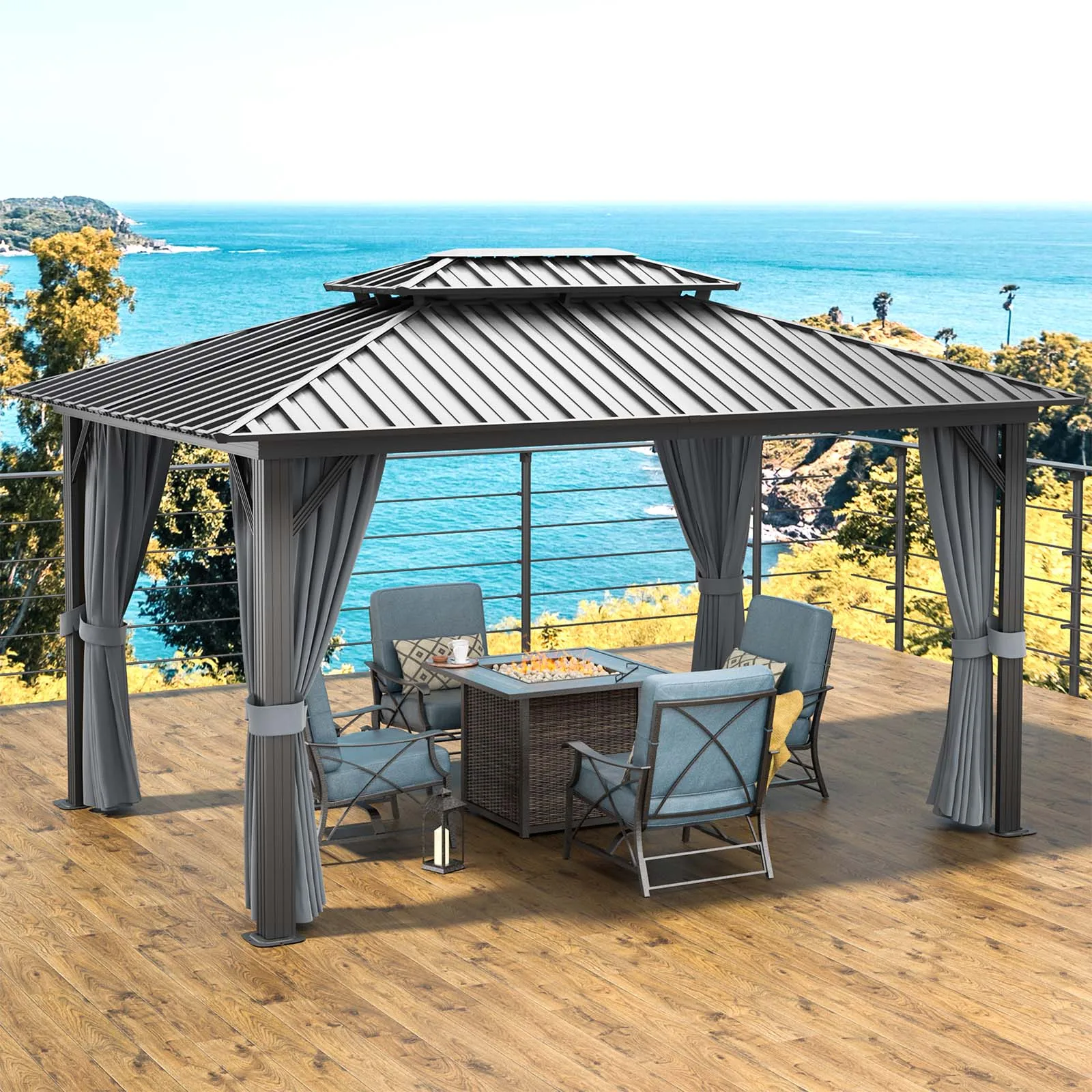 Moche 10x12ft Waterproof Aluminium Gazebo - Durable & Stylish