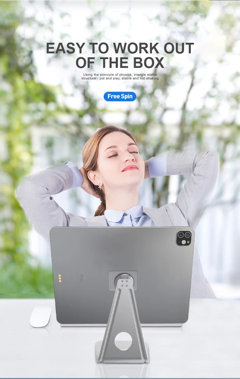 Portable L-shaped Monitor Stand Aluminum Alloy Magnetic Desktop 360 ...