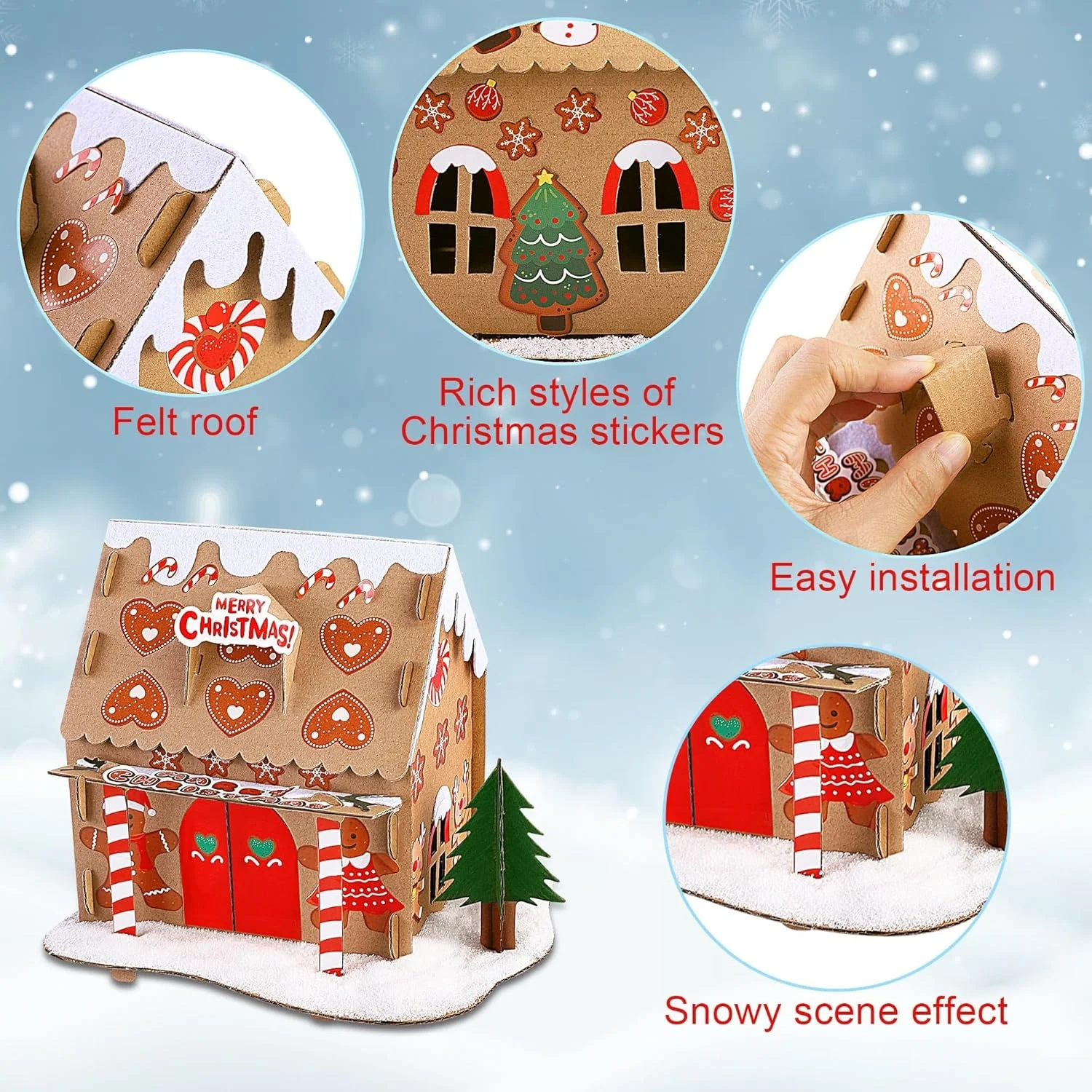 Custom Christmas House Kit Cardboard Craft House Decoration Build ...