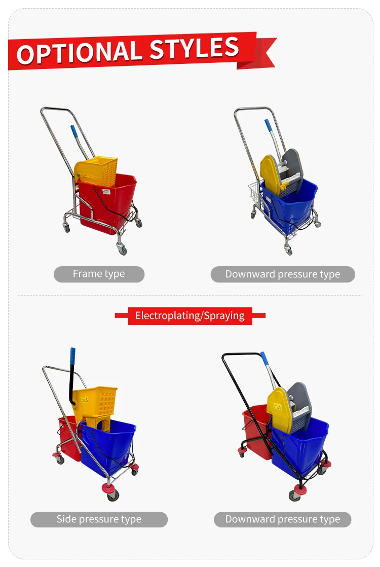 Commercial Double Plastic Mop Bucket with Squeezer for Hotel & Hospital ...