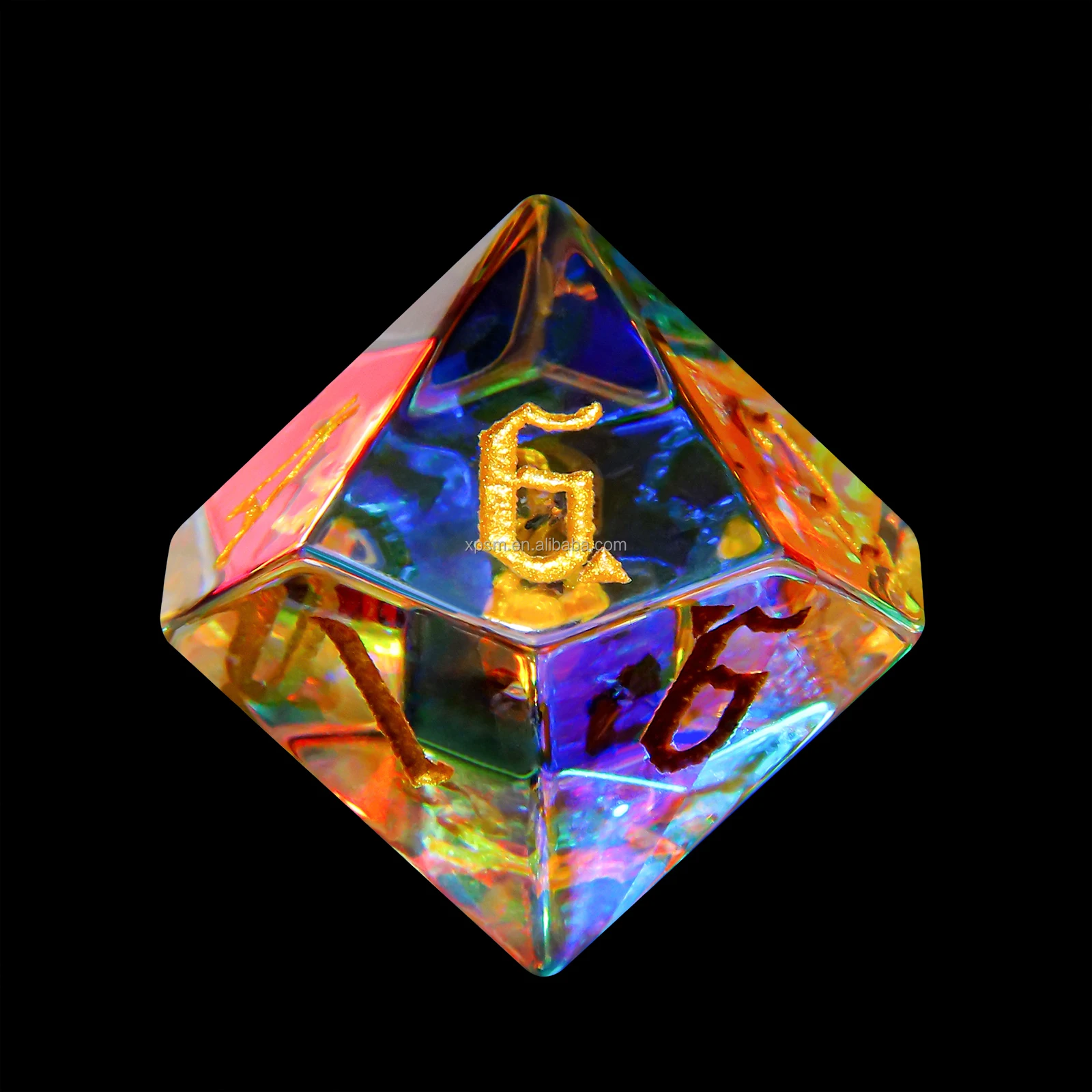 Custom Logo RPG Natural Polyhedral Gemstone Dice Set