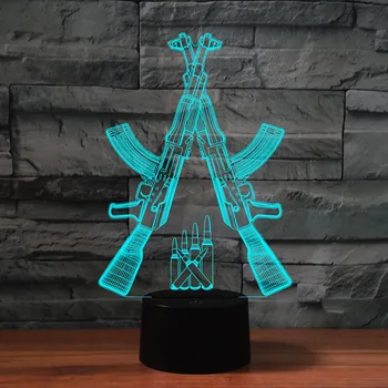 Ak47 Shape Gun Acrylic 7colors Desk Lamp 3d Lamp Novelty Led Night ...