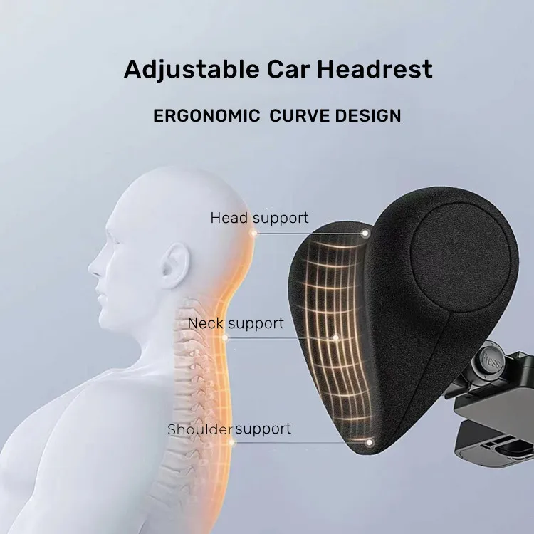 2023 Newest Full Direction Adjustable Car Pillow Seat Headrest Neck Memory Foam For Long Driving ...