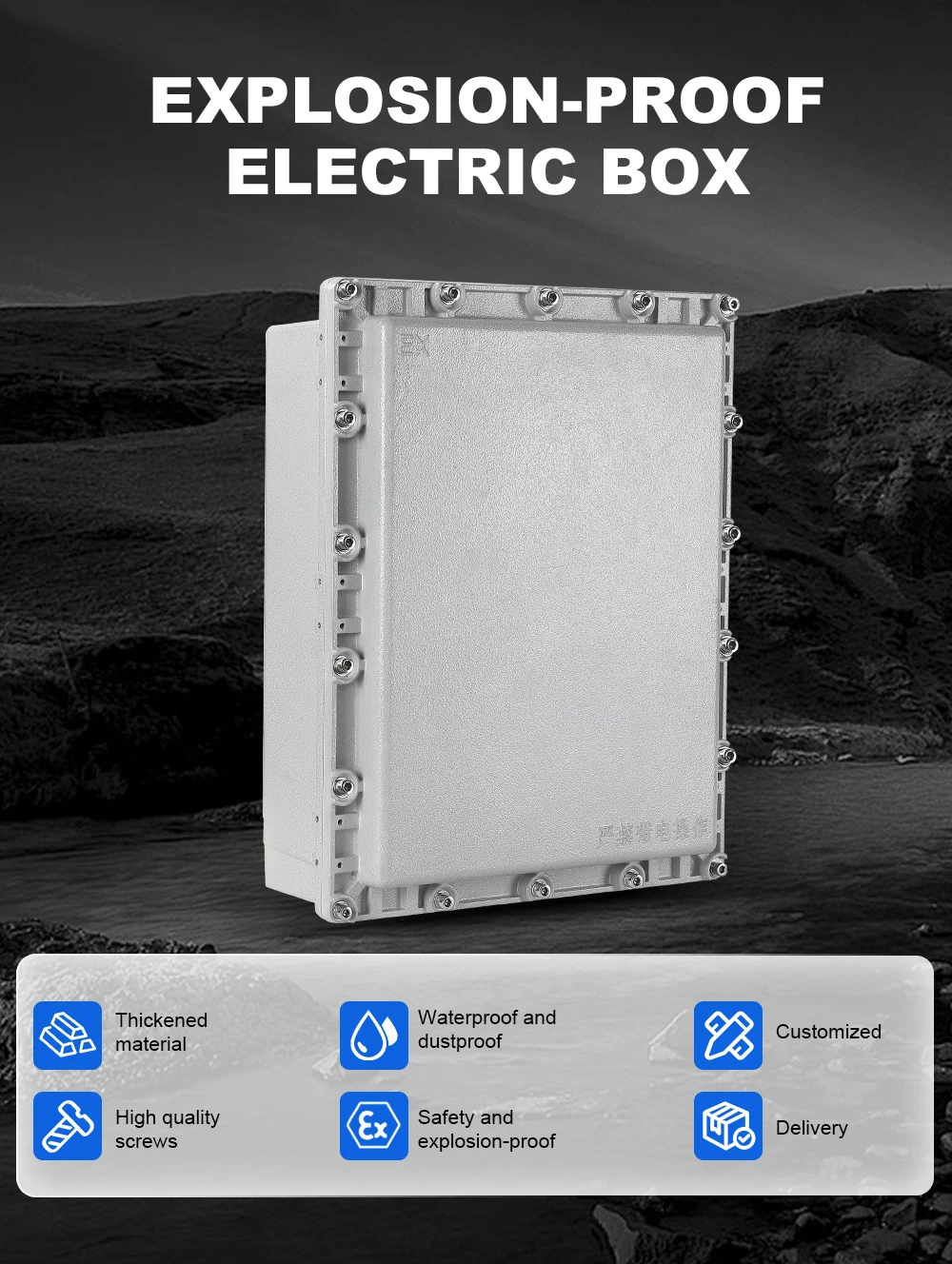 ATEX Cast Aluminum Outdoor Metal Explosion-Proof Box