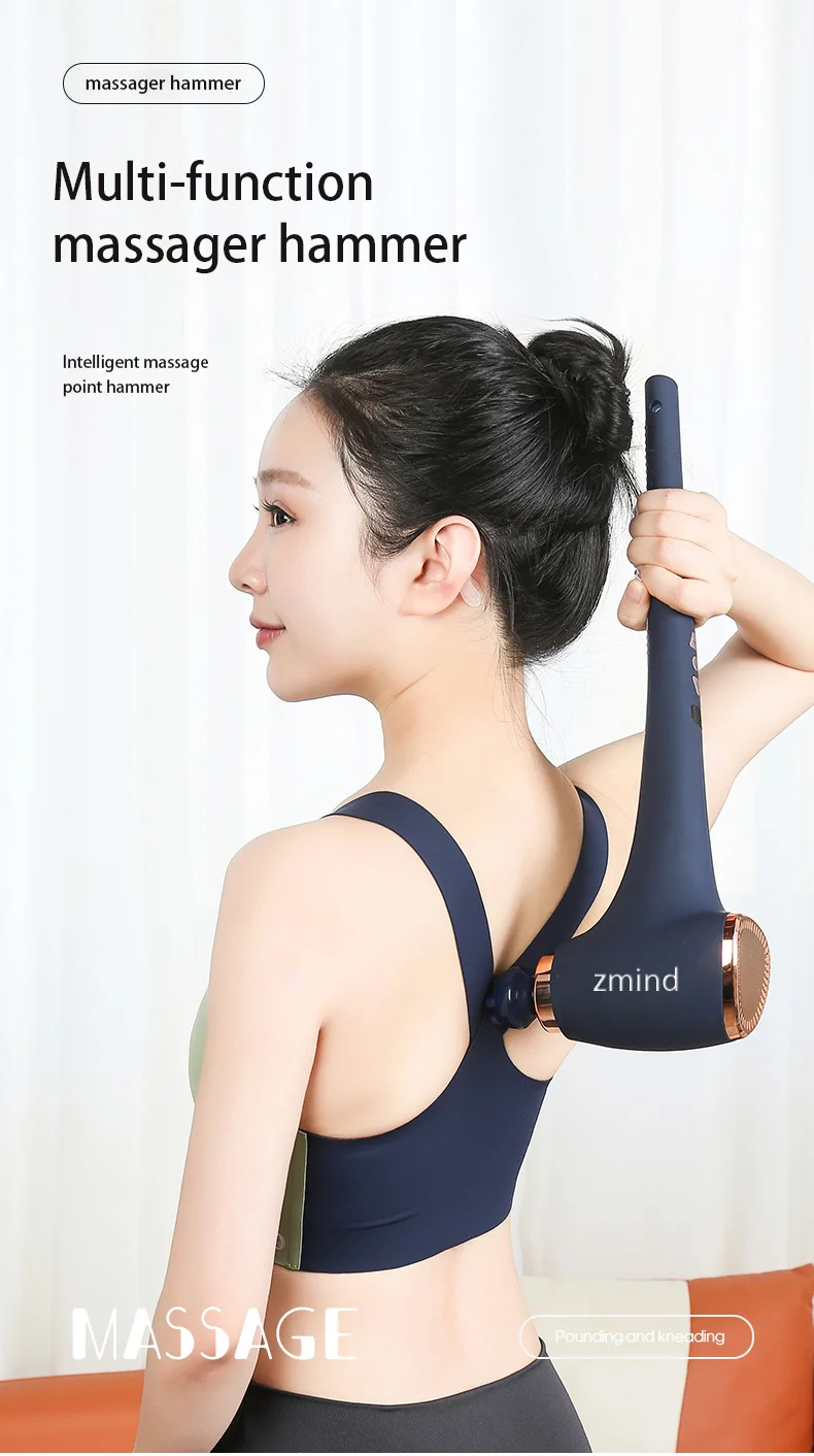 Rechargeable Mini Handheld Body Massage Hammer 4 Heads