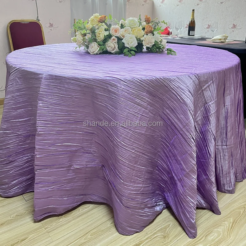 Luxury Fancy Tablecloths Crinkle Crushed Taffeta 120 Round Table Cloth ...