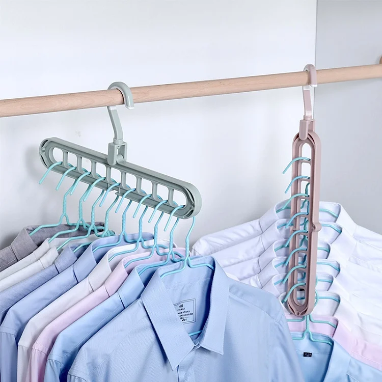 Biumart Plastic Hangers For Clothing Store Multi-function Foldable ...