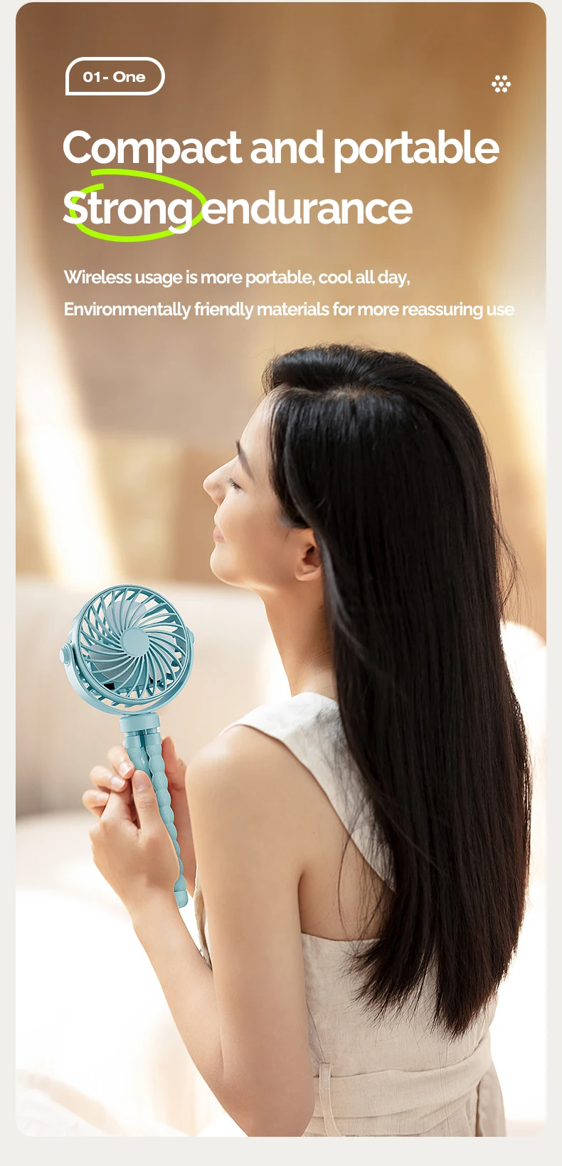 Custom Portable Mini USB Charging Fan - Versatile & Efficient