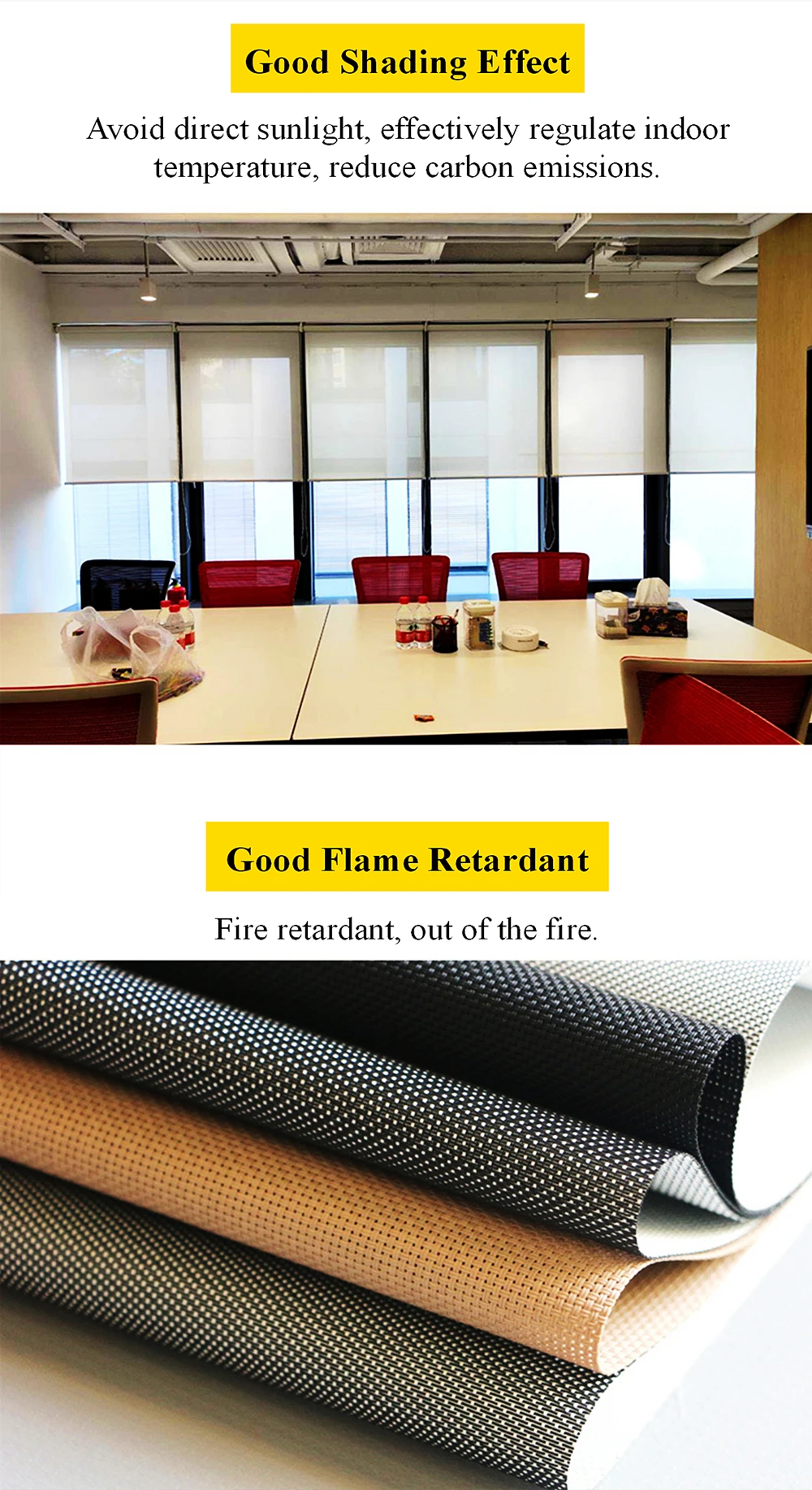 Factory Sale High Quality Sunshade Roller Blinds Screen Fabric Solar ...