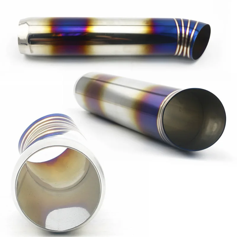 Car Modification Burnt Blue Tailpipe Decorative Muffler Stainless Steel ...