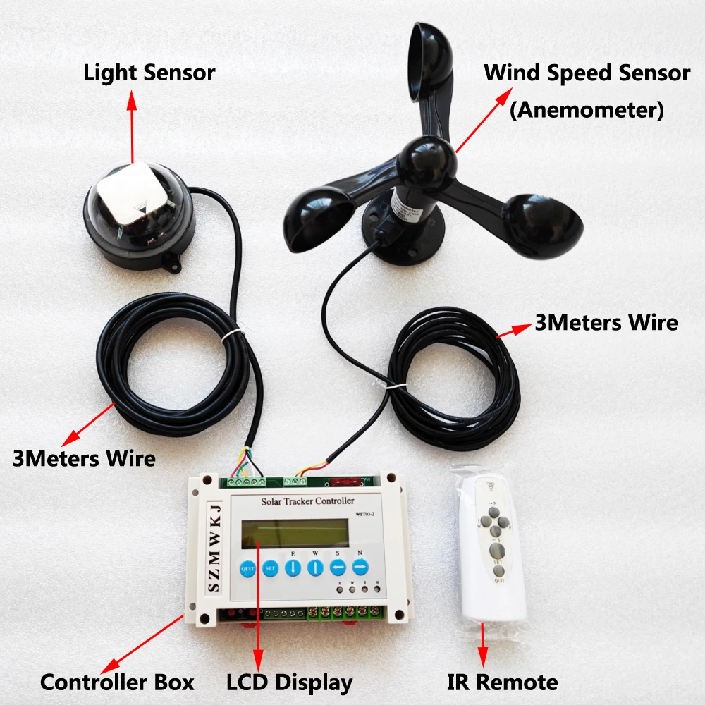 Lcd Dual Axis Solar Tracking Electronic Solar Tracker Controller W ...