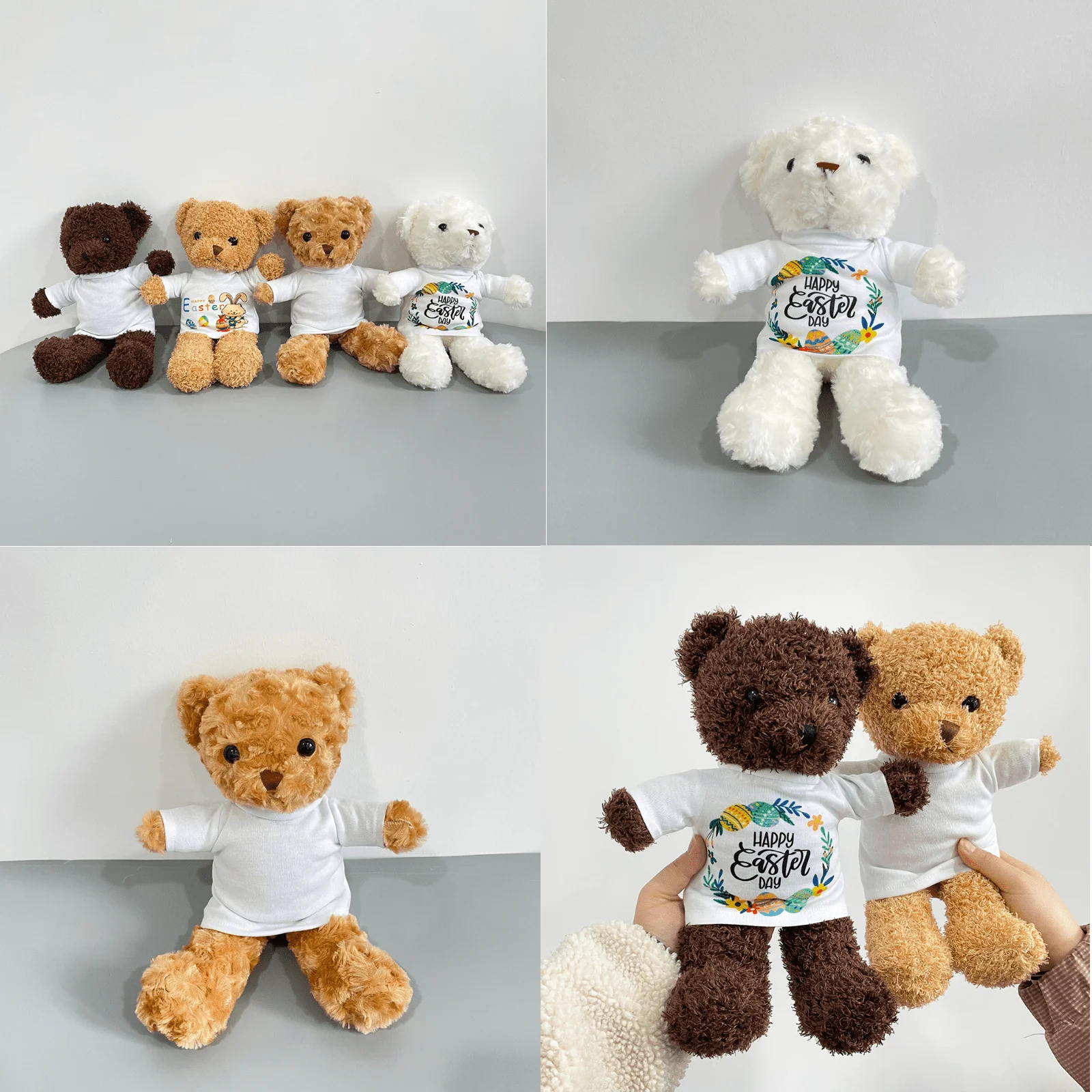 Usa Blank Sublimation Cute Plush Sublimation Teddy Bear With White T ...