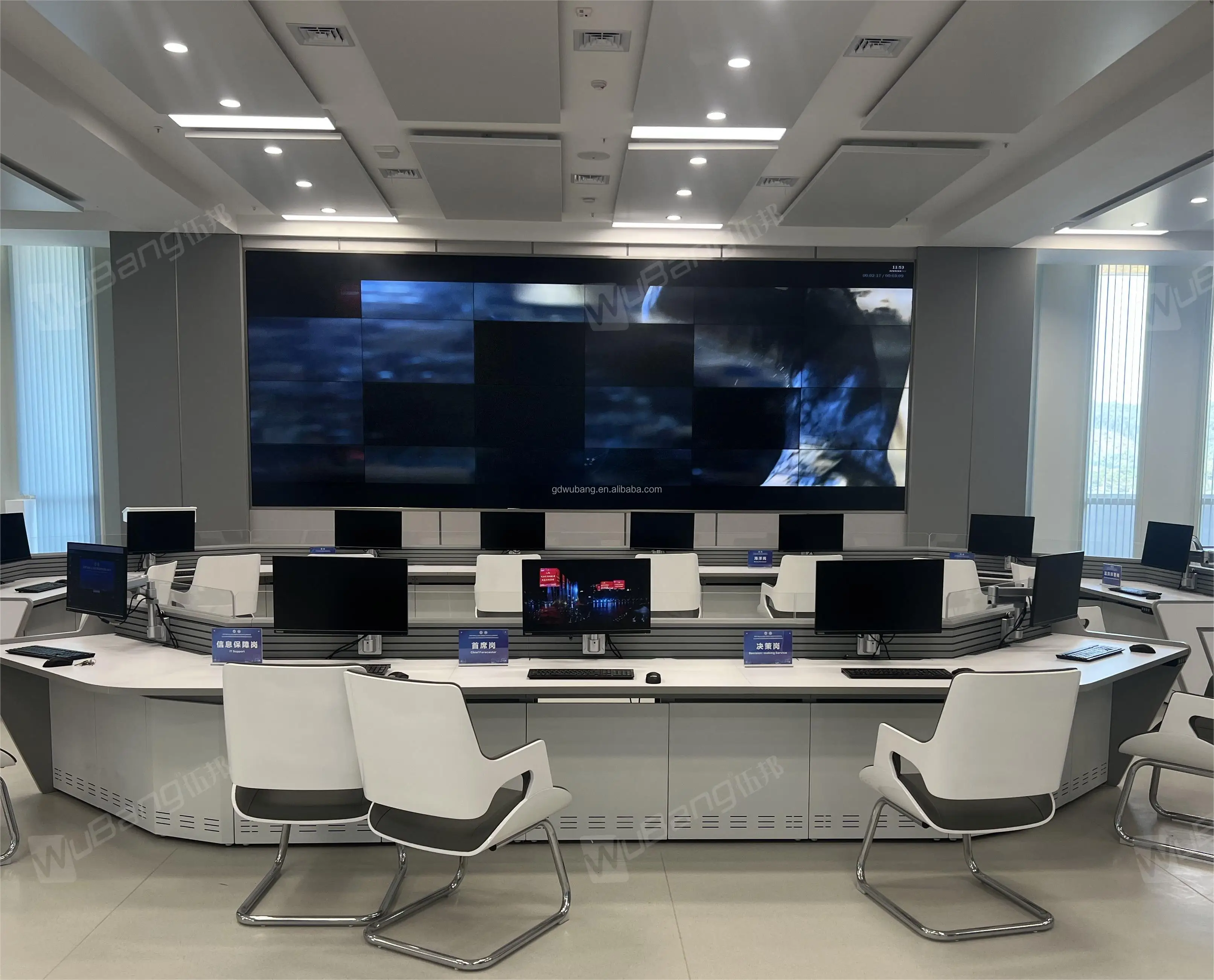 Ergonomic Control Room Console for 911 Dispatcher - Wubang