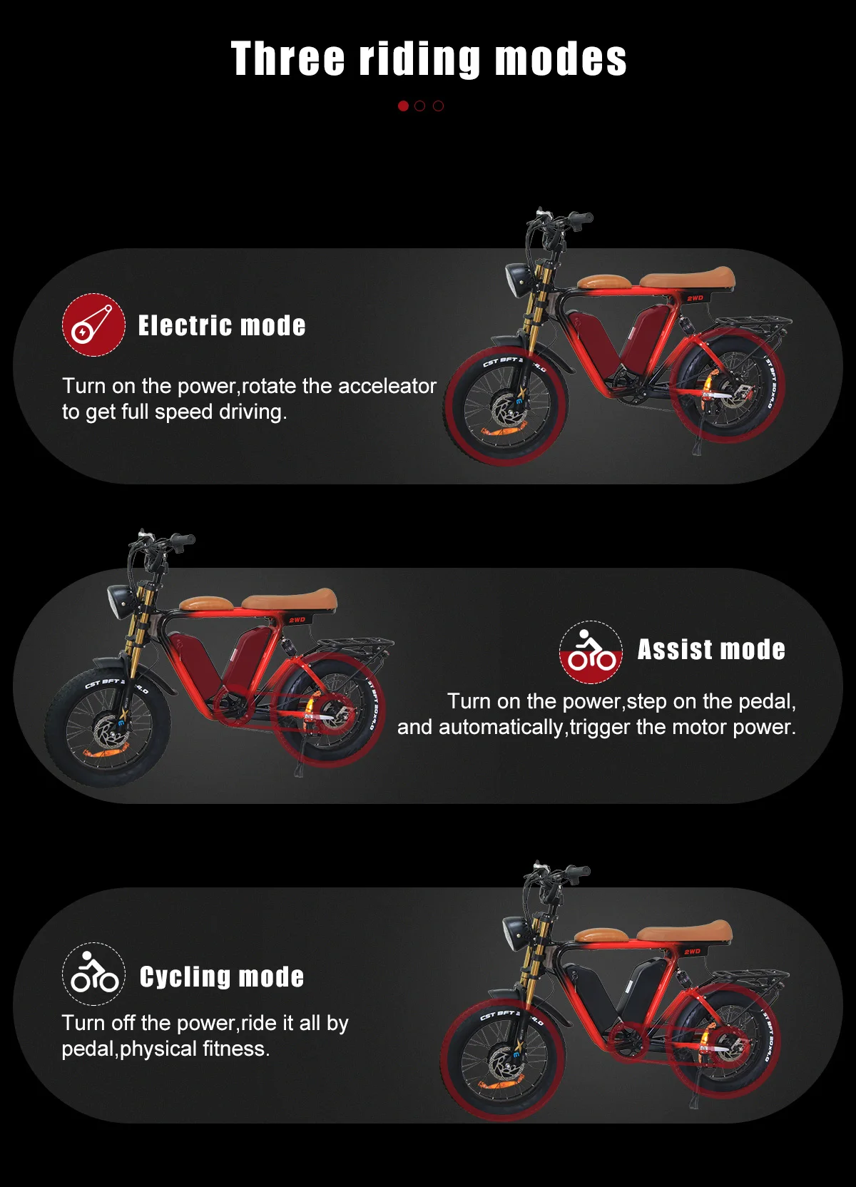 Electric Bike 48v 32ah 20 Wheel Size Electric Mountain Bike Fat Tire E Bike 1000w Electric ...
