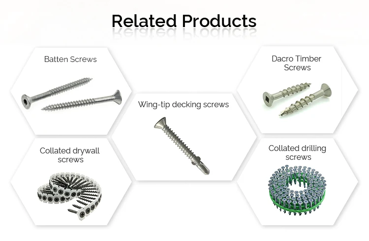 Coil Collated Hex Head Drilling Screws for Metal Fastening