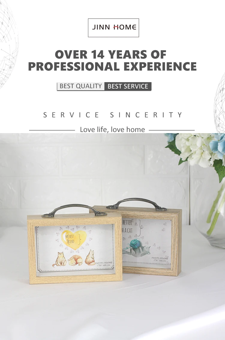 Shadow Money Box Decorative Money Box Wooden Piggy Bank With Handle ...