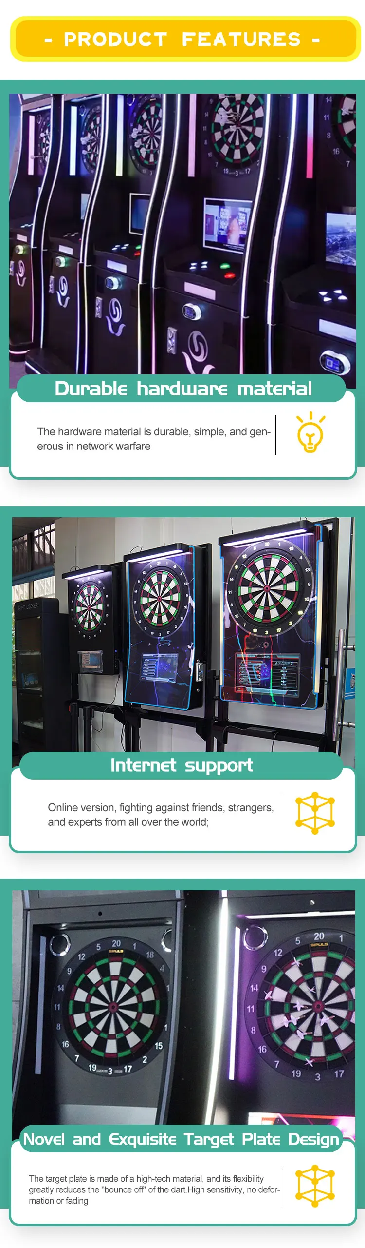 High Quality Coin Operated Darts Game Machine Arcade Darts Board Indoor ...