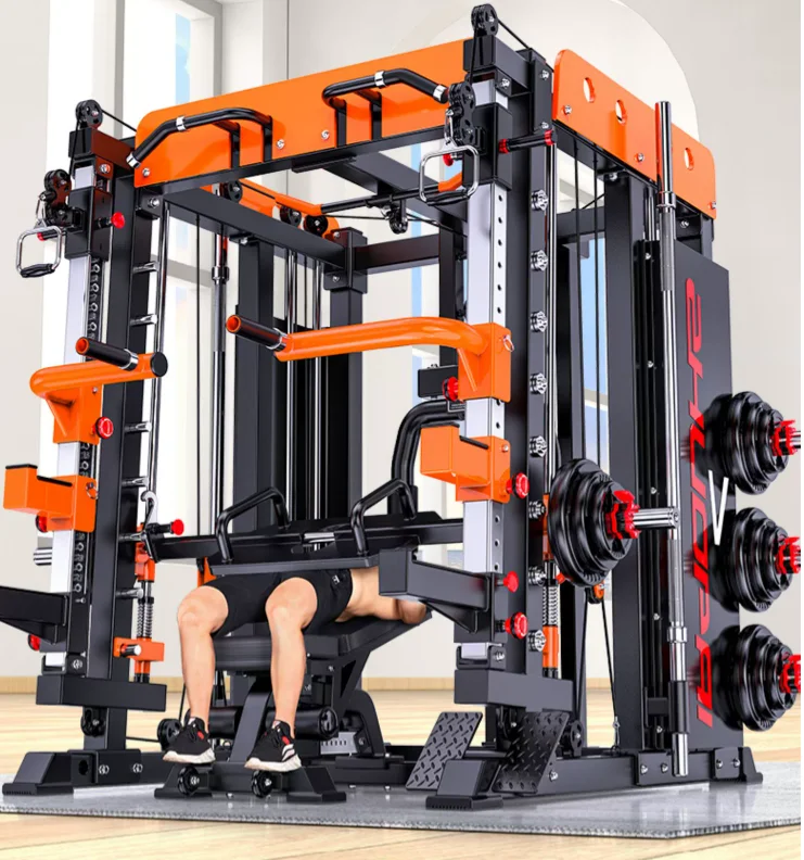 Comprehensive Training Device Squat Rack Gantry Fitness Equipment Household Smith Machine Multi ...