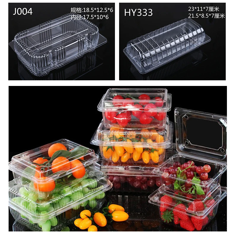 Disposable Transparent Fruit Crisper With Lid Plastic Packaging Box For ...