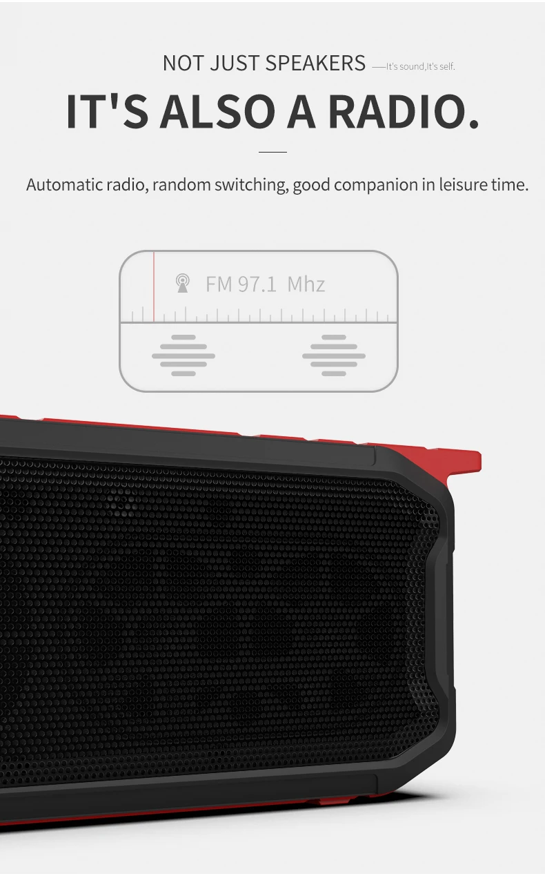 360 Surround Sound Portable Fm Radio Silicone Shell Comfortable Touch ...