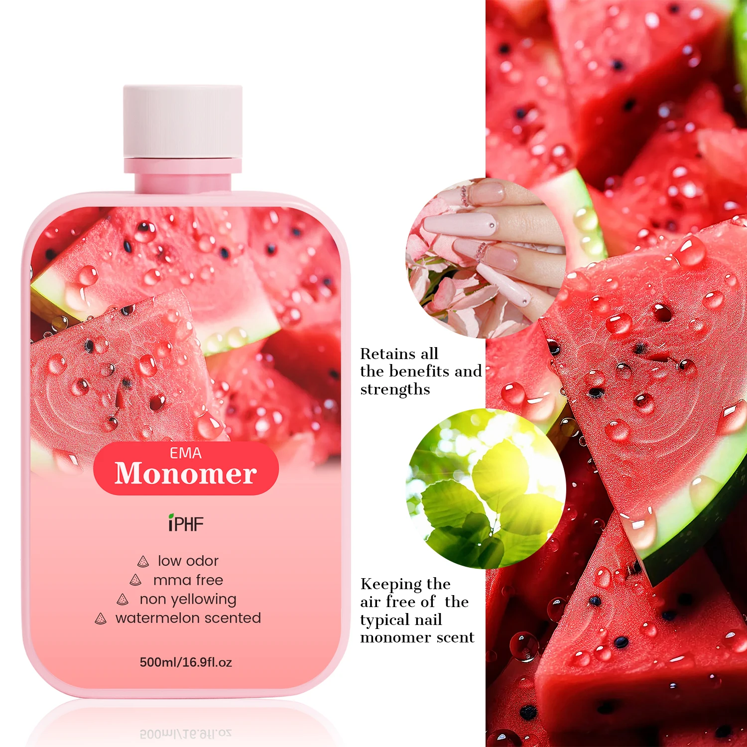 500Ml Watermelon flavored Adhesive Dipping Powder Ema Monomer Acrylic ...