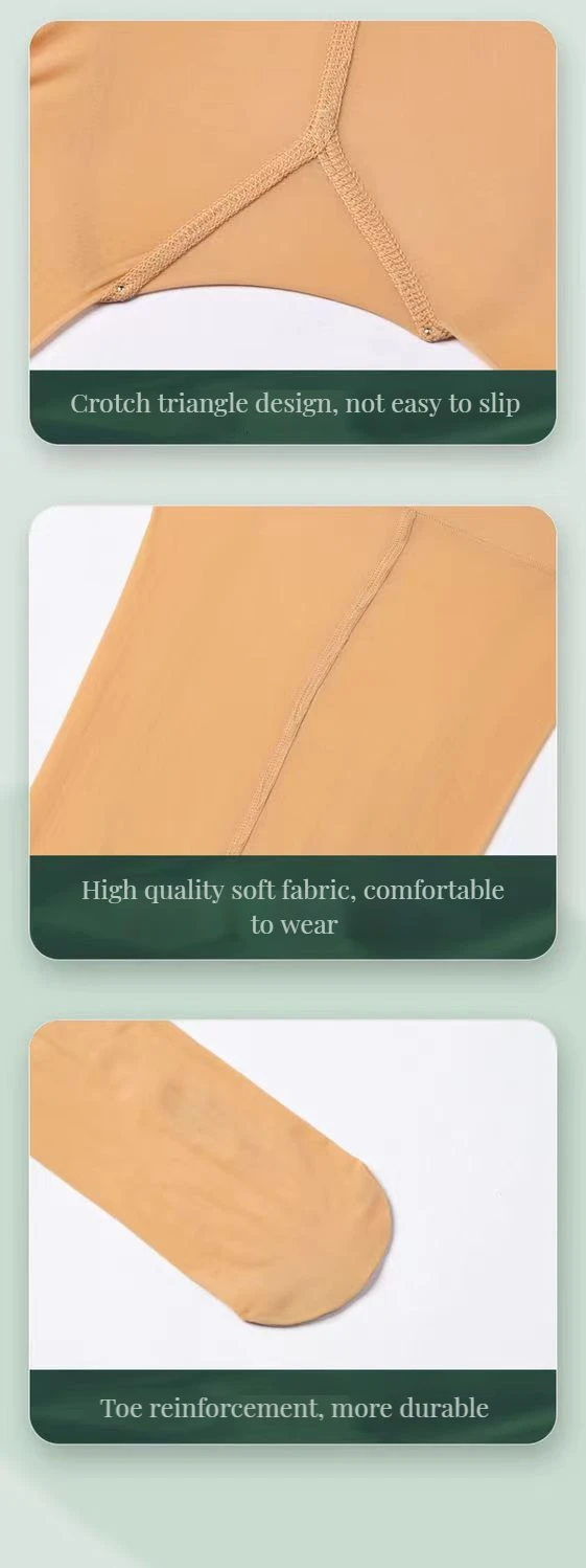 Women's High Waist Skin Tone Thin Pearl Glossy Oil Shiny Smooth Anti ...