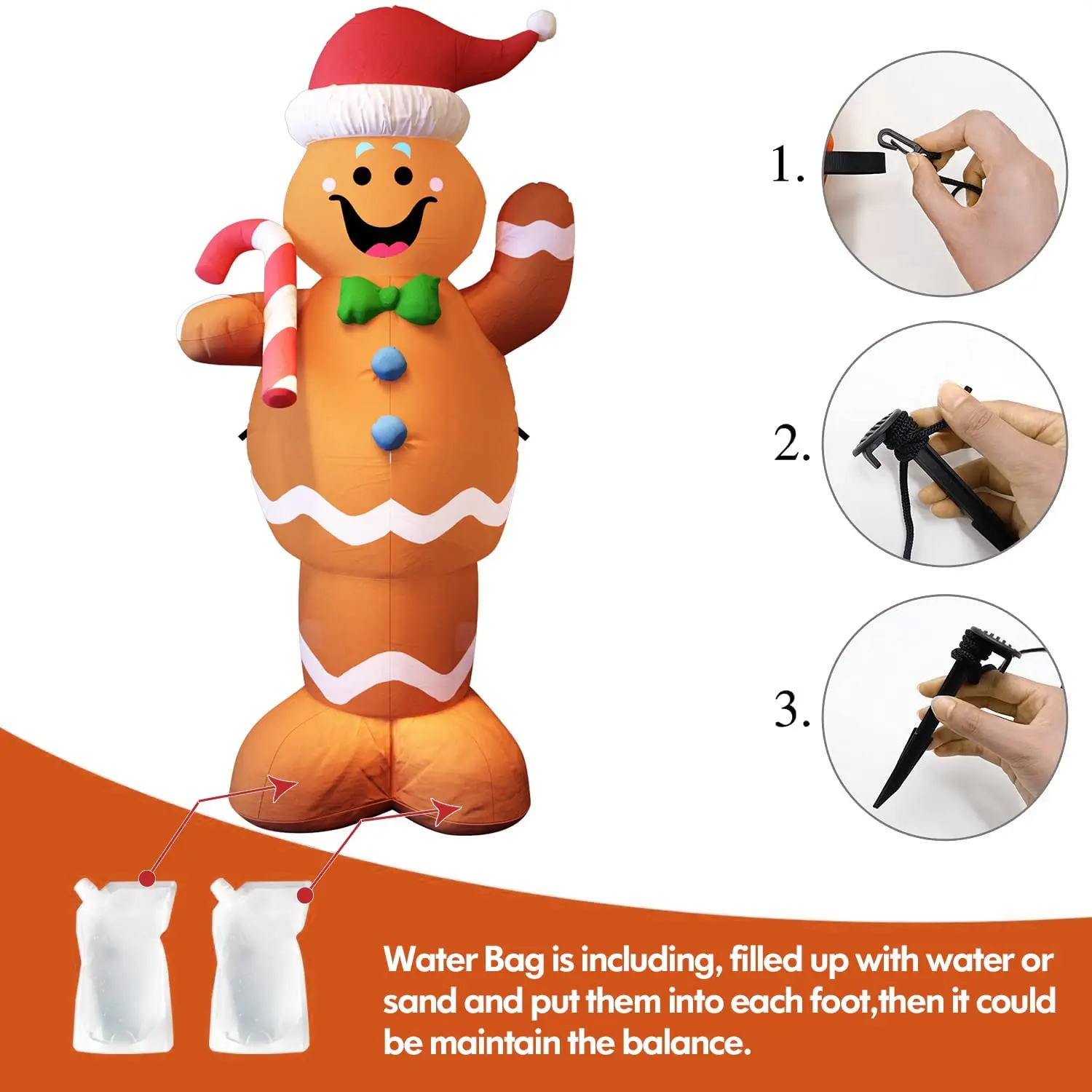 5ft Life Size Gingerbread Man LED Lighting Outdoor Christmas